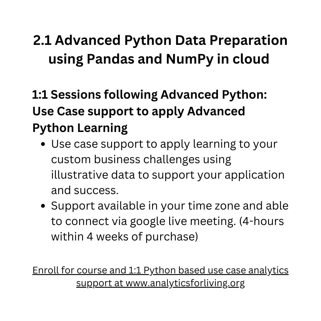 21 Advanced Python Data Preparation Using Pandas And Numpy In Cloud E Analytics For Living